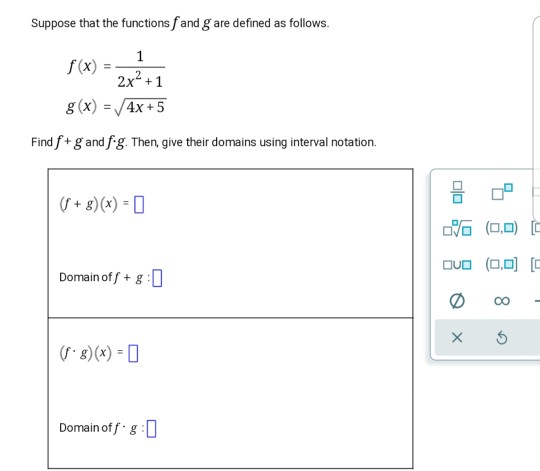 Solved Suppose that the functions fand g are defined as | Chegg.com