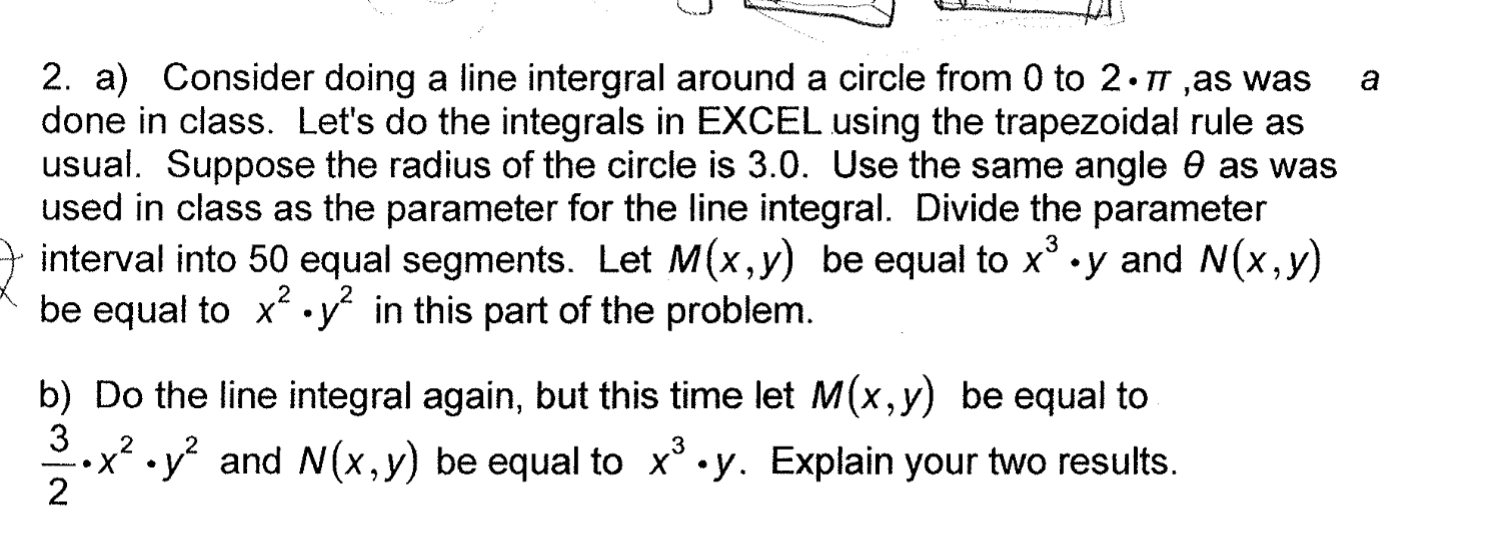 Solved a 2. a) Consider doing a line intergral around a | Chegg.com