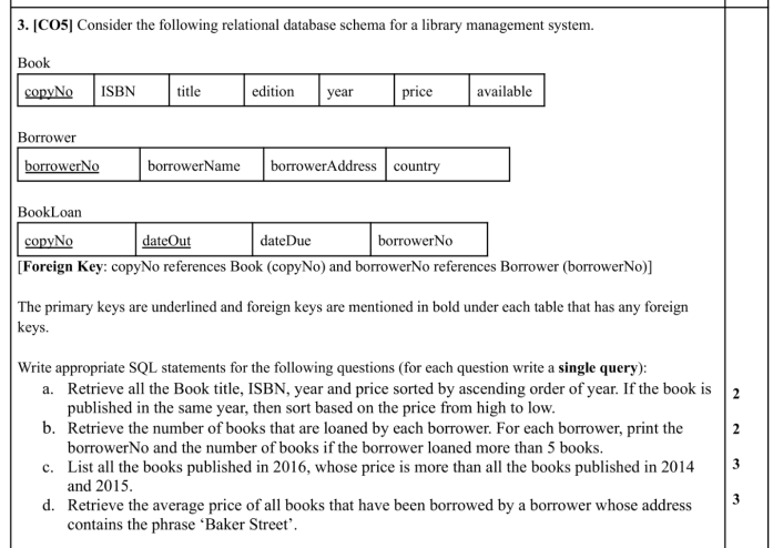 Solved 3. [CO5] Consider the following relational database | Chegg.com