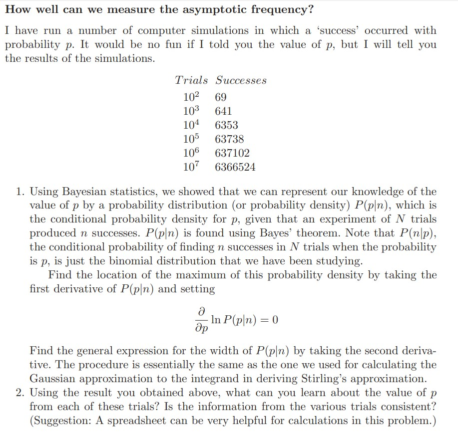 How well can we measure the asymptotic frequency? I | Chegg.com