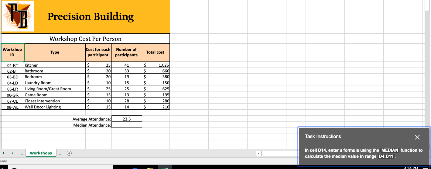 Solved TW Precision Building Workshop Cost Per Person | Chegg.com