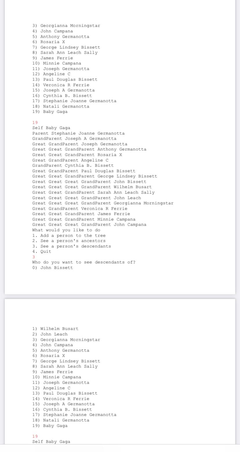 C# Only Please. Files Family.cs , main.cs, | Chegg.com