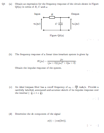 Solved Q4 (A) Obtain an expression for the frequency | Chegg.com