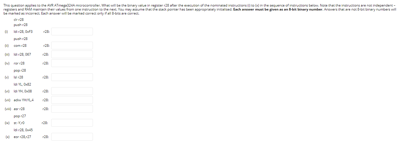 This question applies to the AVR ATmega324A | Chegg.com