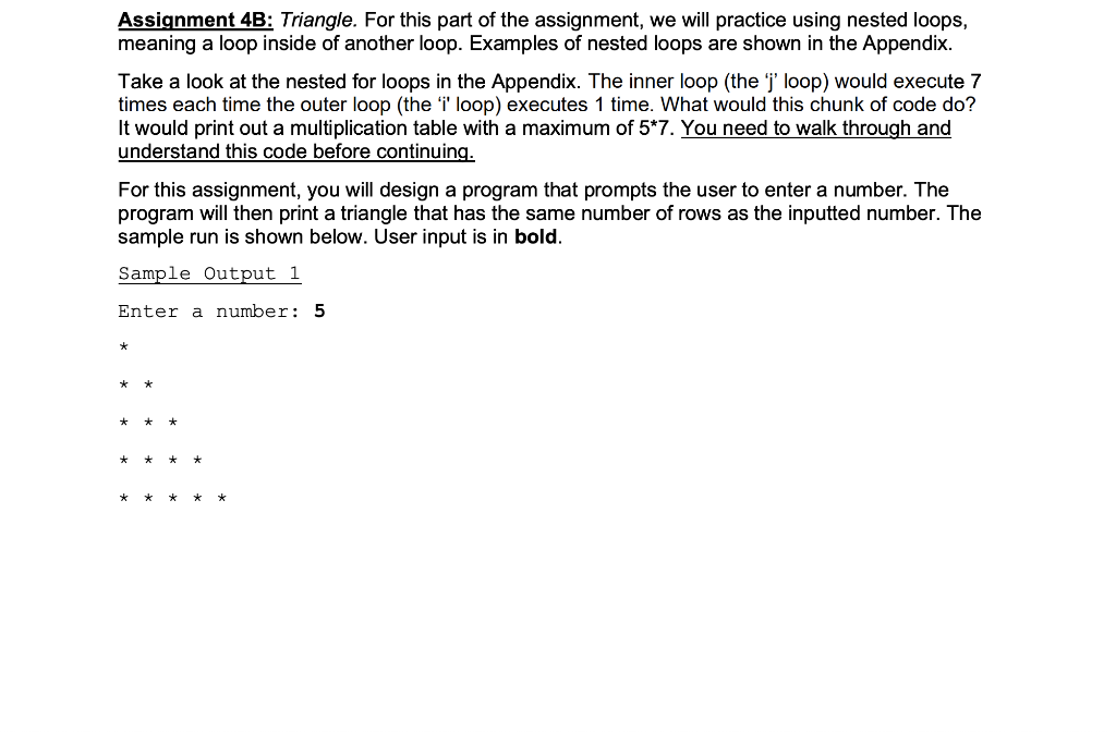 Solved Assignment 4B: Triangle. For this part of the | Chegg.com