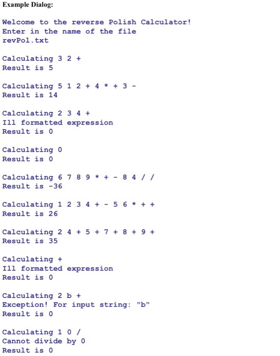 Solved Reverse Polish Calculator! Objective Write a program | Chegg.com