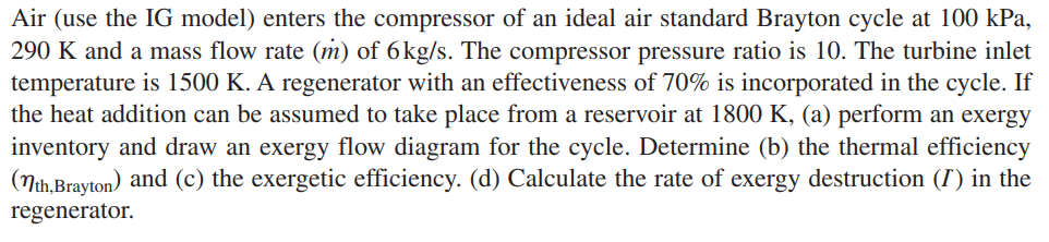 Air (use the IG model) enters the compressor of an | Chegg.com