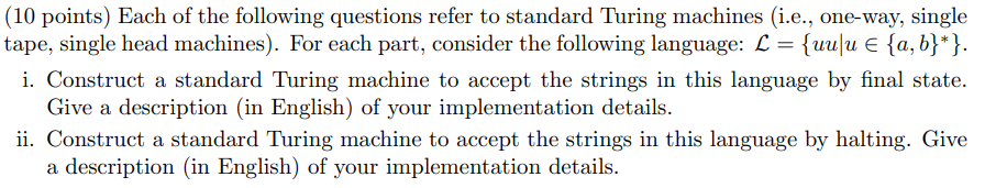 Solved (10 points) Each of the following questions refer to | Chegg.com