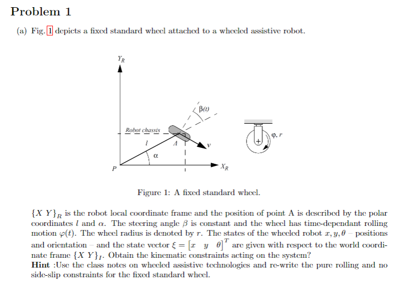Solved (a) Fig. 1 depicts a fixed standard wheel attached to | Chegg.com