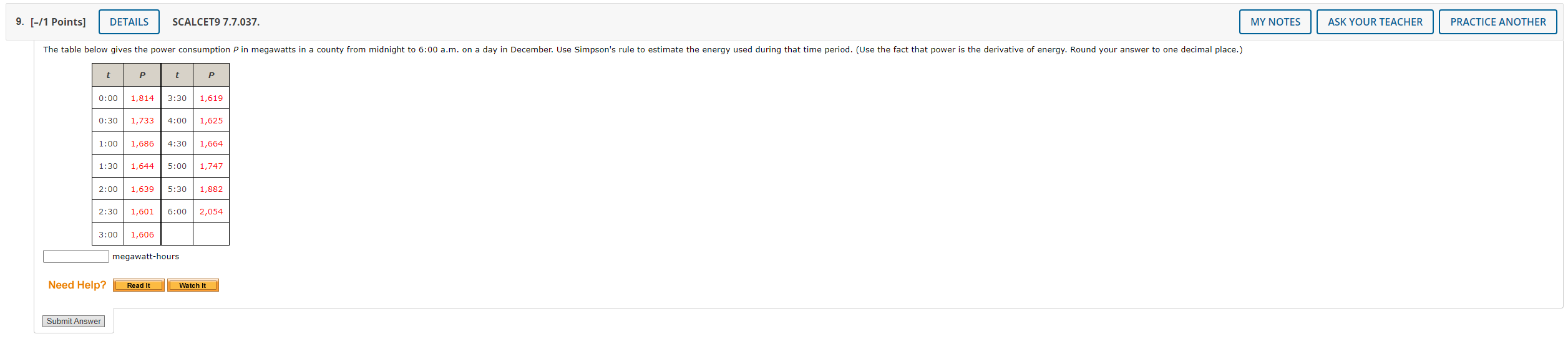 Solved 9. [-/1 Points] DETAILS SCALCET9 7.7.037. MY NOTES | Chegg.com