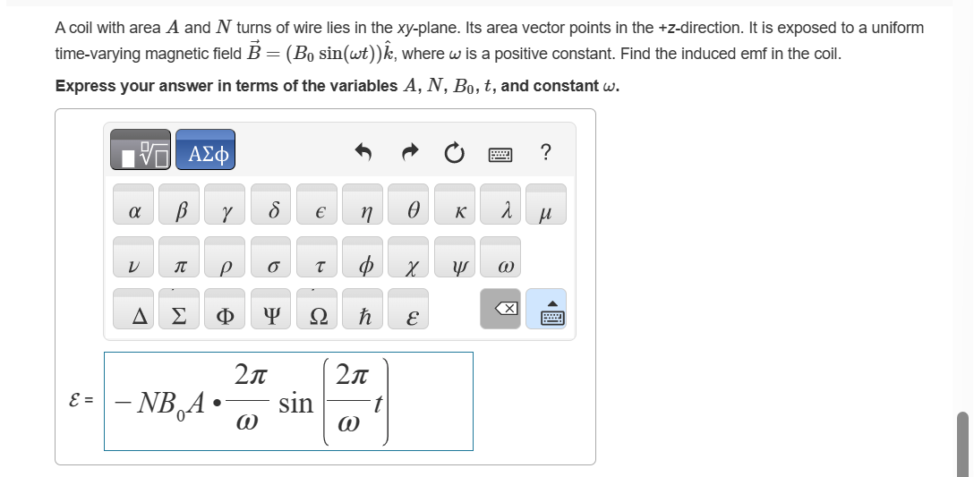 Solved A coil with area A and N turns of wire lies in the | Chegg.com