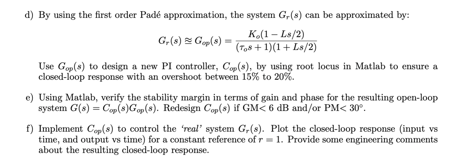 Q2. First Order Plus Dead-Time System Approximation | Chegg.com