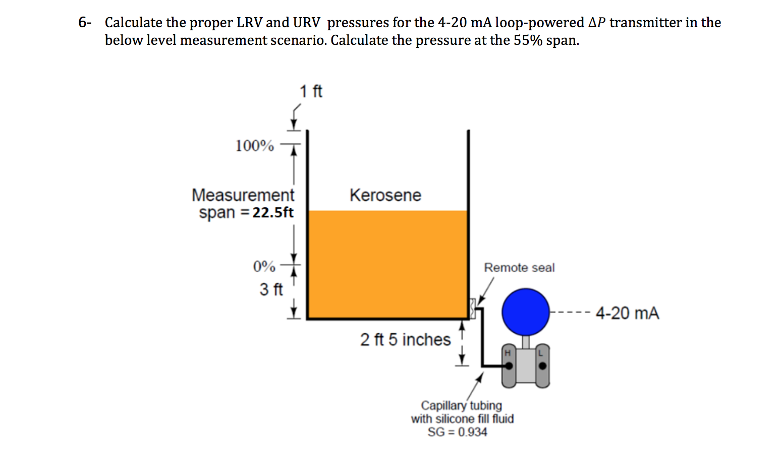 Solved 6- Calculate the proper LRV and URV pressures for the | Chegg.com