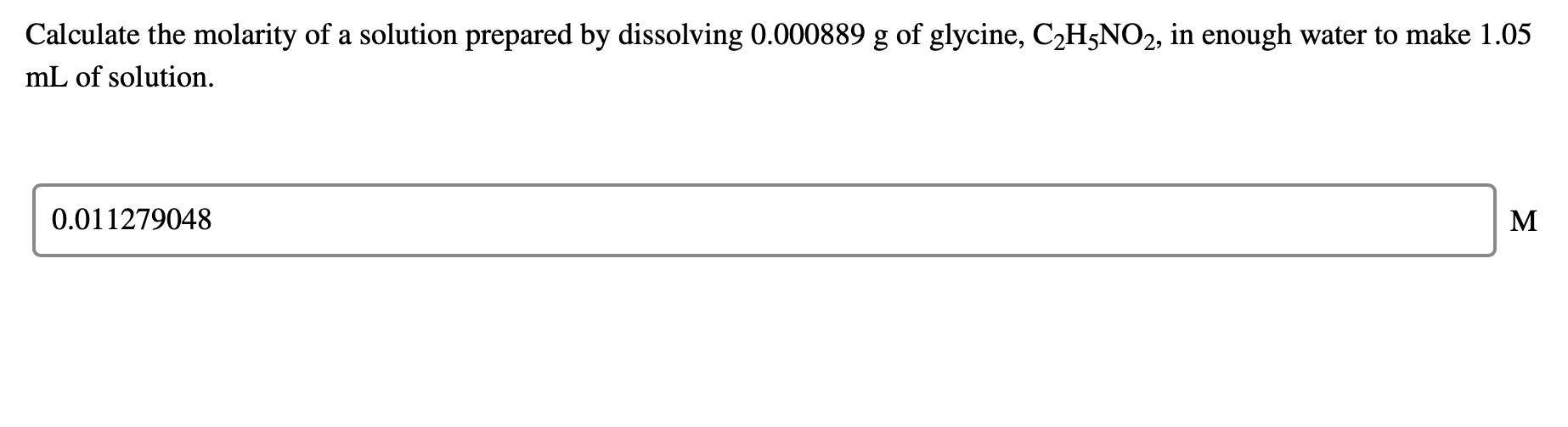 Solved Calculate the molarity of a solution prepared by | Chegg.com