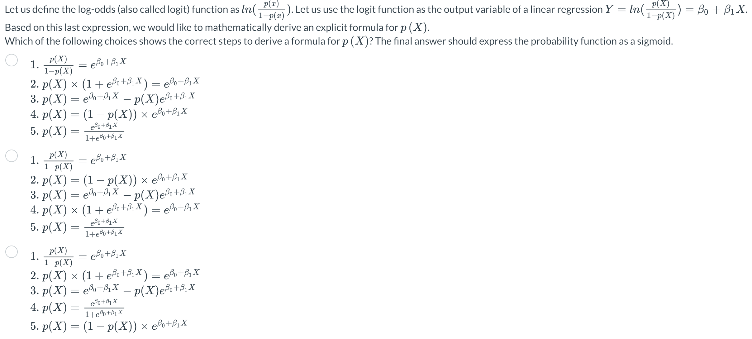 Solved Let us define the log-odds (also called logit) | Chegg.com