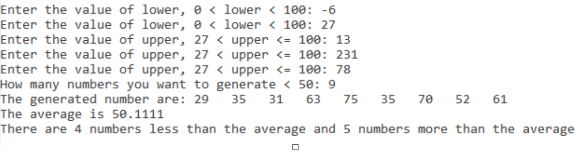 Solved Count Below and Above Average Numbers Use the | Chegg.com