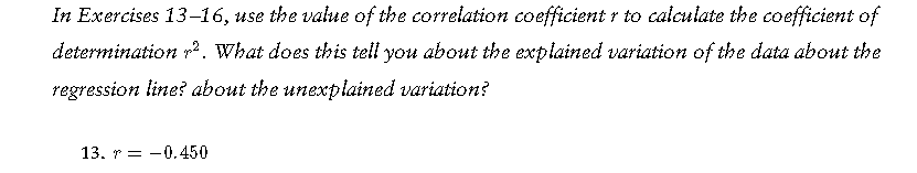 In Exercises 13-16, use the value of the correlation | Chegg.com