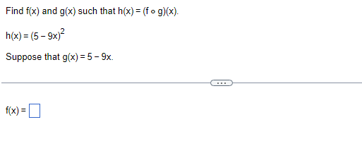 Solved Find f(x) and g(x) such that h(x)=(f∘g)(x) | Chegg.com