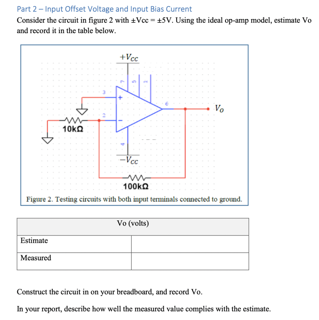 Input Offset Voltage Circuit Diagram Input Offset Voltage Cu