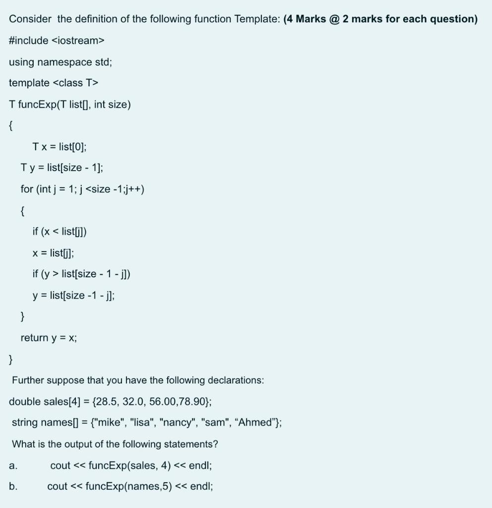 Solved Consider the definition of the following function | Chegg.com