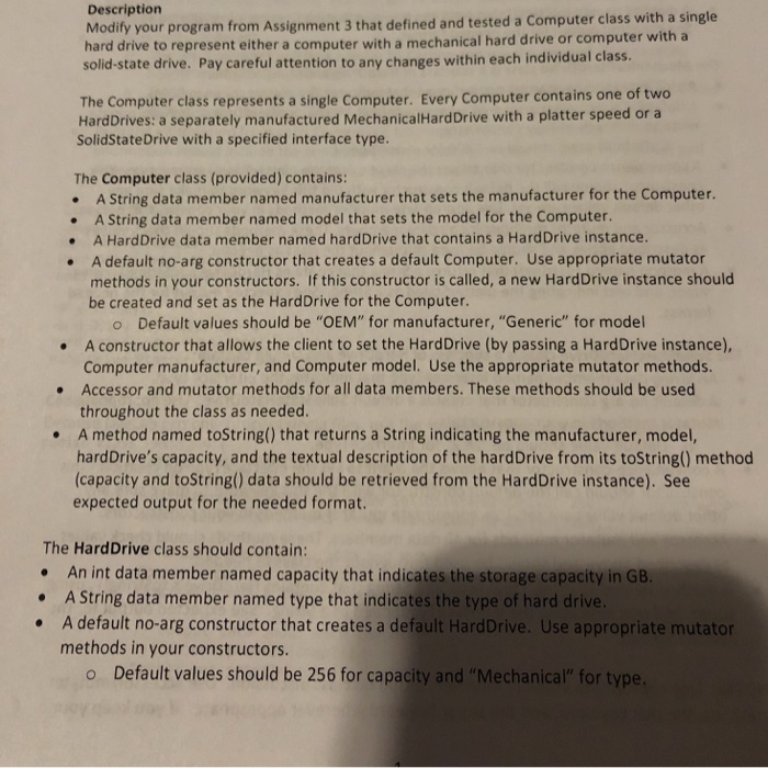 Solved Description Modify your program from Assignment 3 | Chegg.com
