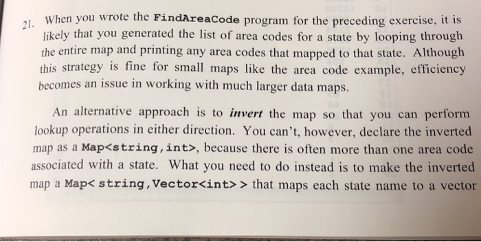 Solved 1. When you wrote the FindareaCode program for the | Chegg.com