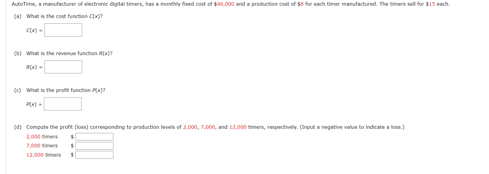 Solved Find the break-even point for the firm whose cost | Chegg.com