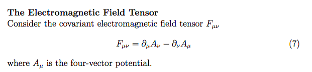 Solved The Electromagnetic Field Tensor Consider the | Chegg.com