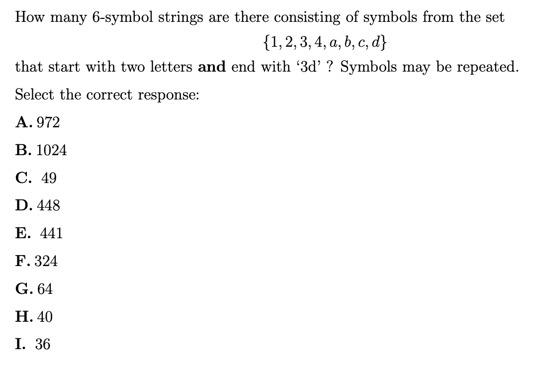 Solved How many 6-symbol strings are there consisting of | Chegg.com