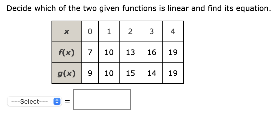 Solved Decide Which Of The Two Given Functions Is Linear And 