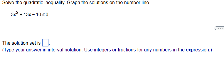 Solved Solve the quadratic inequality. Graph the solutions | Chegg.com