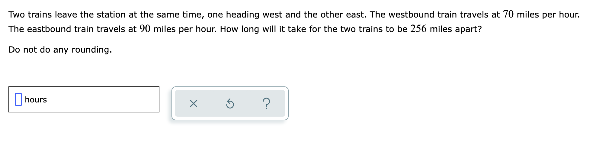 Solved Two trains leave the station at the same time, one | Chegg.com