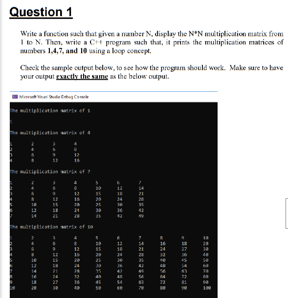 Solved Question 1 Write a function such that given a number | Chegg.com