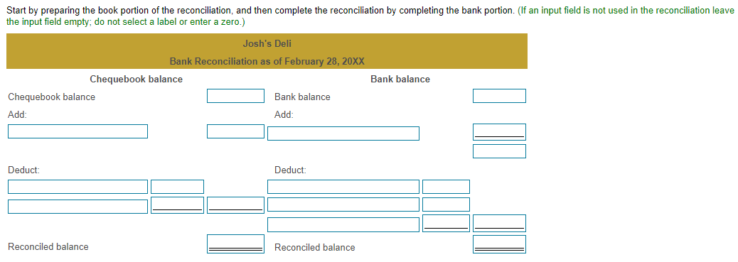 Solved From the items and the following bank statement, | Chegg.com