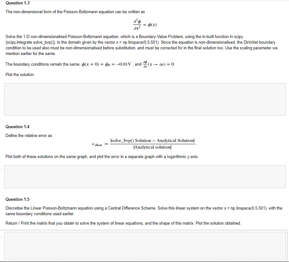 Solved The non-dimensional form of the Poisson-Boltzmann | Chegg.com