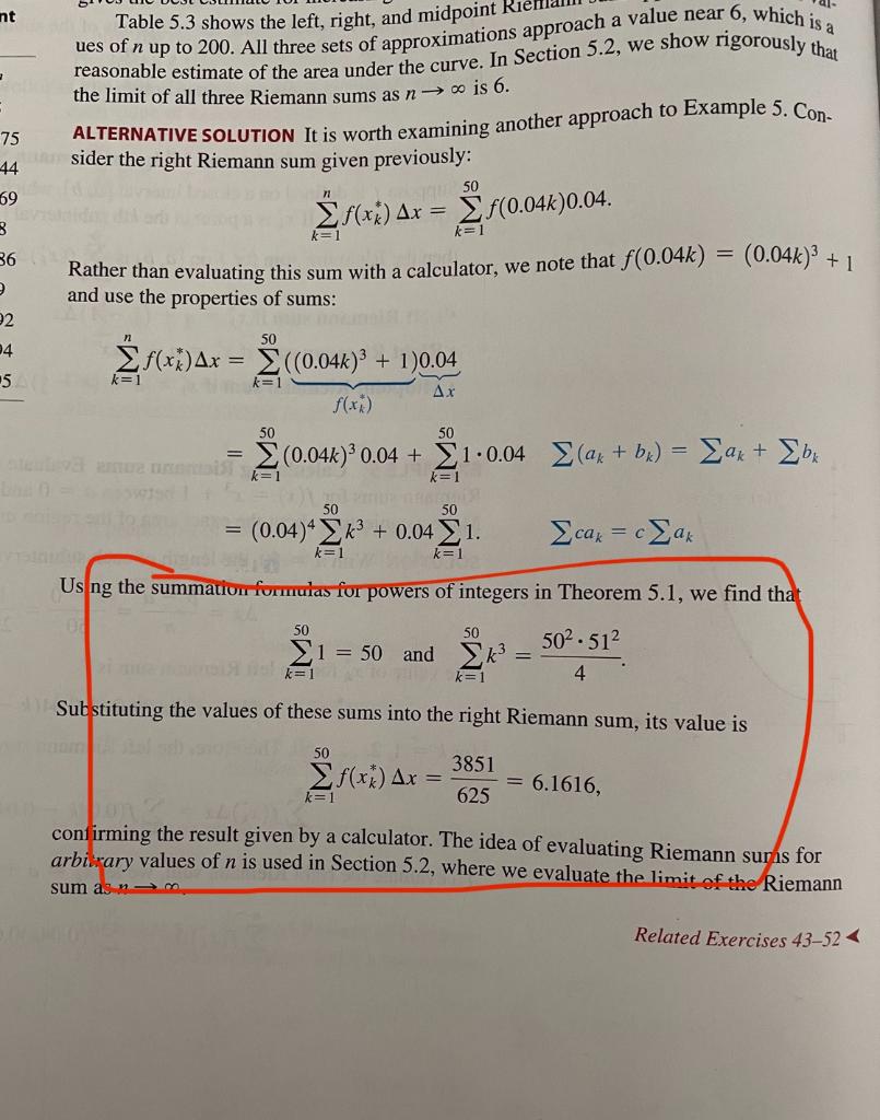 Solved Riemann Sums: Please help explain how they got the | Chegg.com