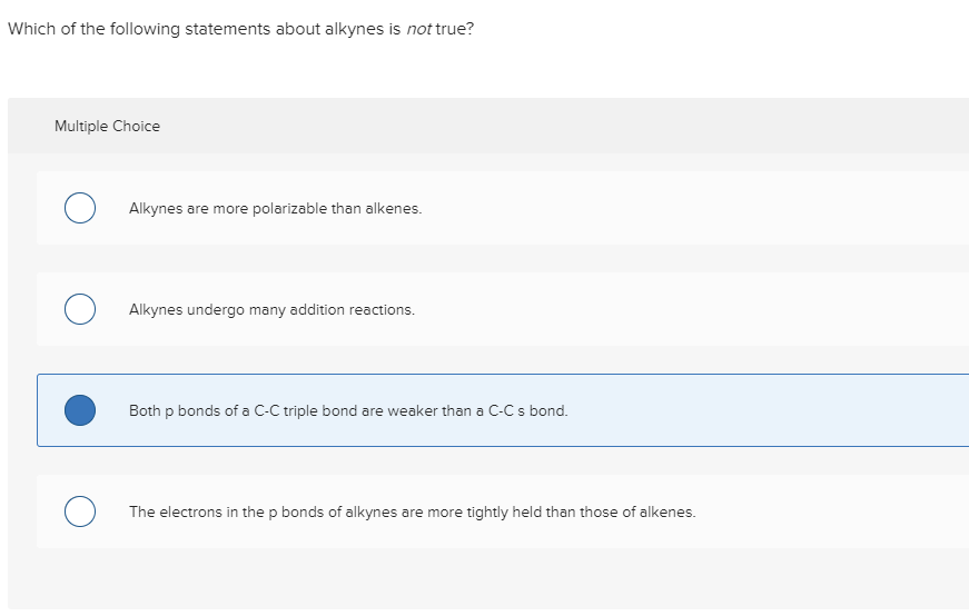 Solved Which of the following statements about alkynes is | Chegg.com Solved Which of the following statements about alkynes is | Chegg.com