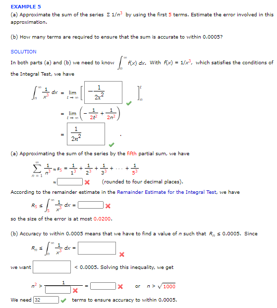Solved EXAMPLE 5 (a) Approximate the sum of the series 3 1/n | Chegg.com