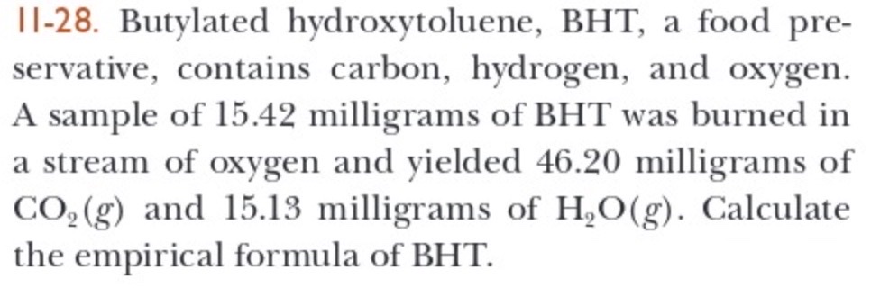 Solved II-28. ﻿Butylated hydroxytoluene, BHT, ﻿a food | Chegg.com