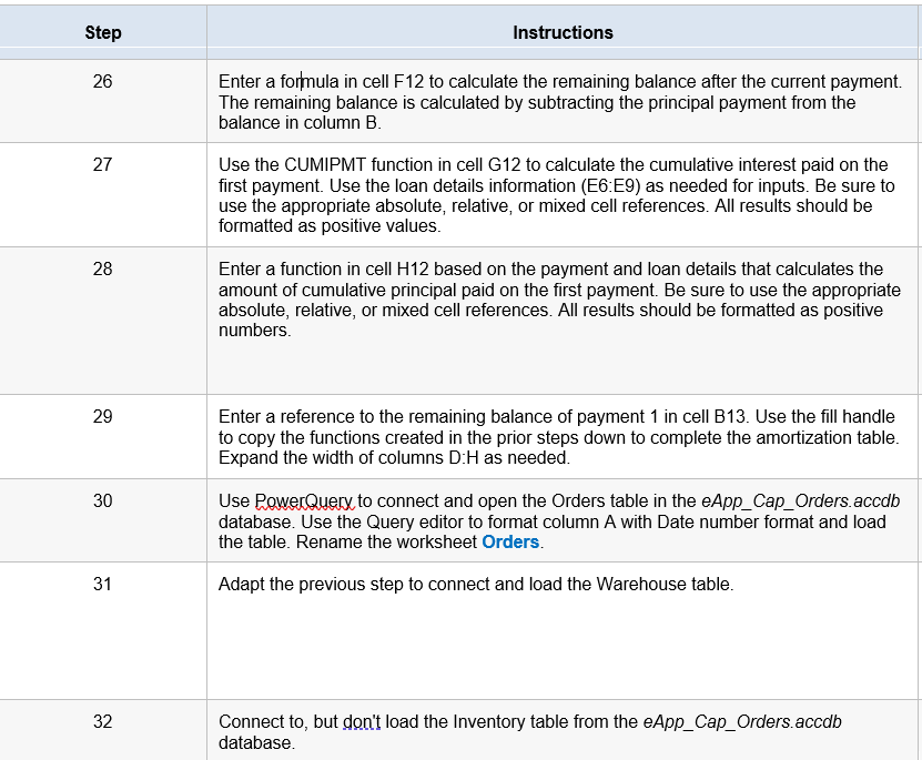 Solved Step Instructions 26 Enter A Formula In Cell F12 To Chegg