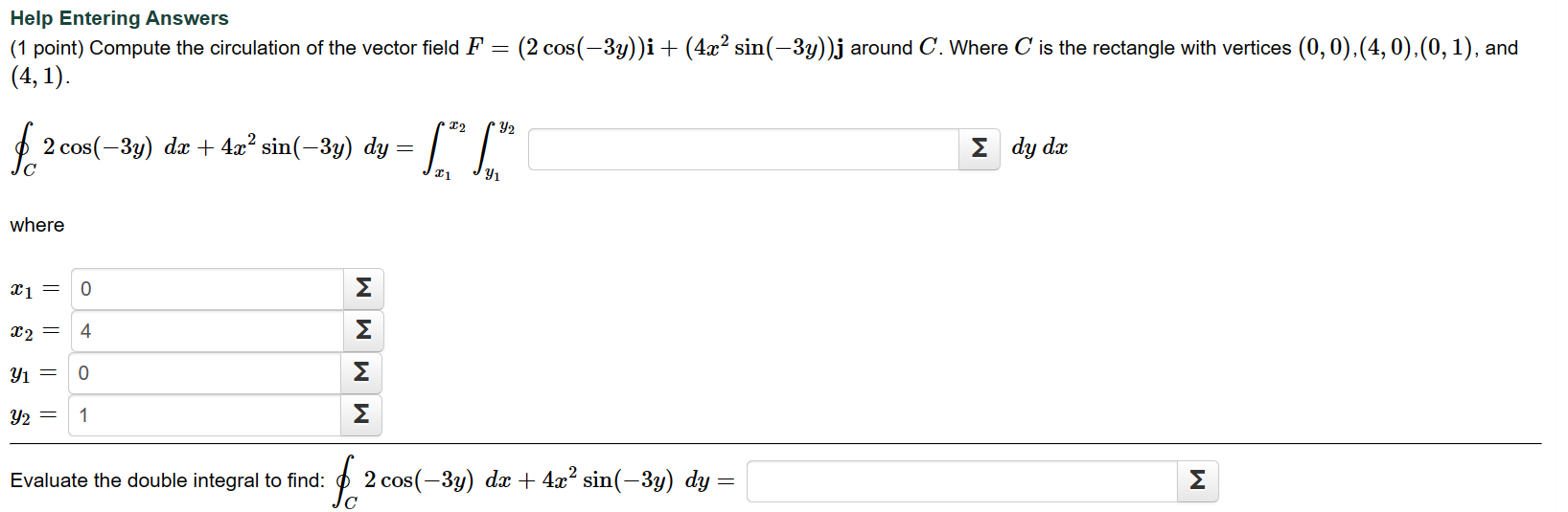 Solved Help Entering Answers(1 ﻿point) ﻿Compute the | Chegg.com
