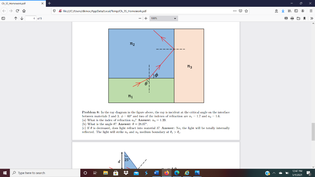 Solved Problem 8:In the ray diagram in the figure above, the | Chegg.com