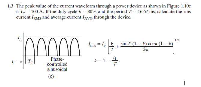 Solved Calculate the rms current and average current.... | Chegg.com