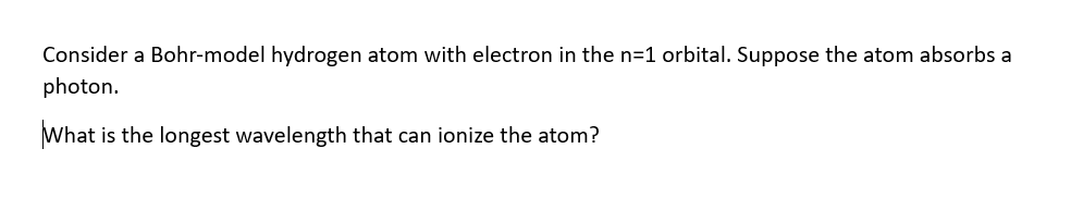 Solved Consider a Bohr-model hydrogen atom with electron in | Chegg.com