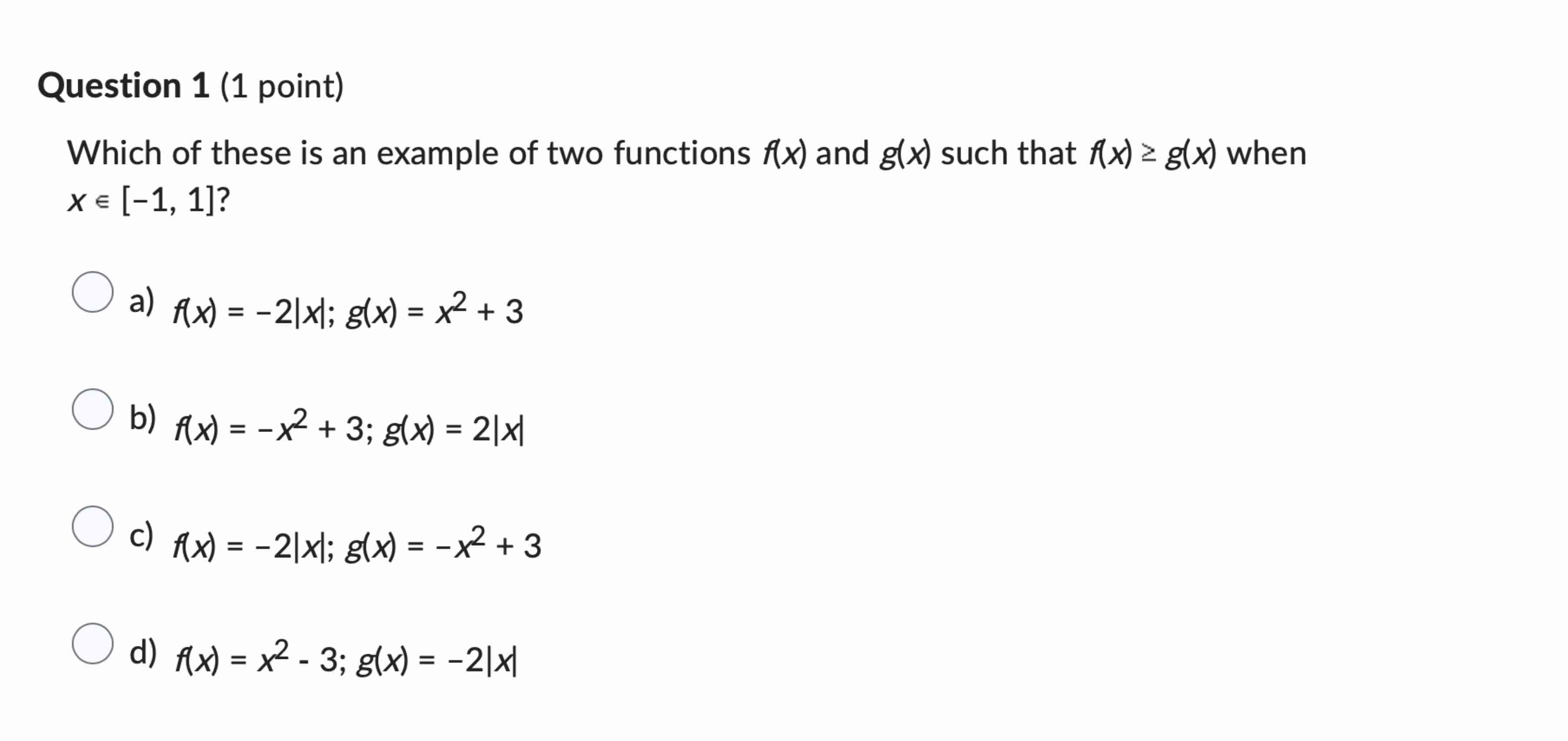 Solved Question 1 (1 ﻿point)Which of ﻿these is an ﻿example | Chegg.com