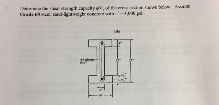 Solved Determine the shear strength capacity φνη of the | Chegg.com