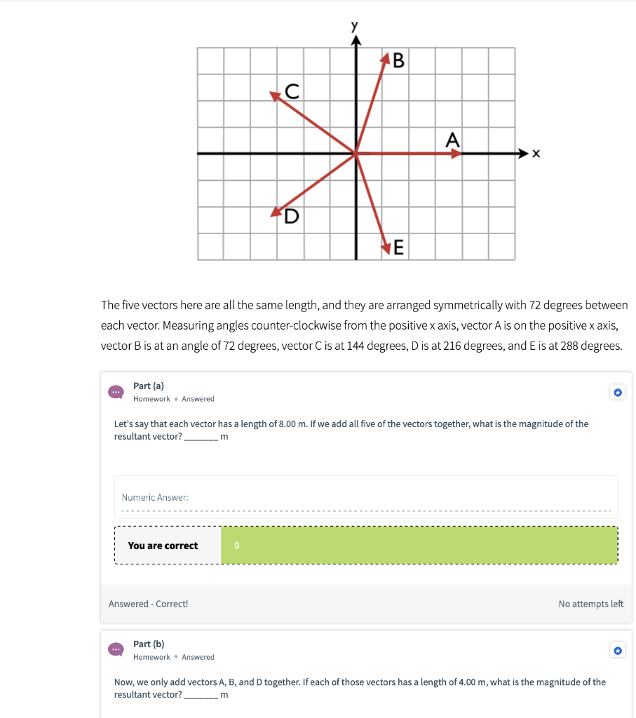 Solved B C A D Е The five vectors here are all the same | Chegg.com