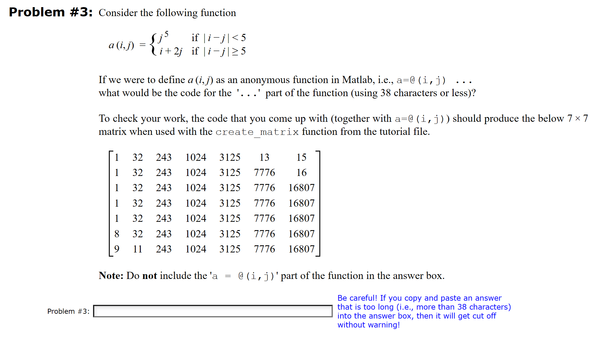 Solved Problem # 3: Consider the following | Chegg.com