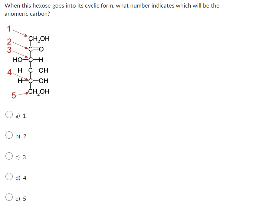 Solved When this hexose goes into its cyclic form, what | Chegg.com