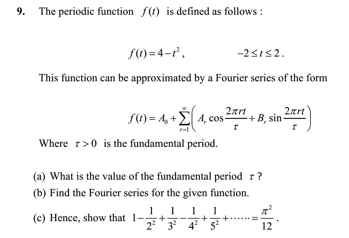 Solved The periodic function f(t) is ﻿defined as ﻿follows | Chegg.com